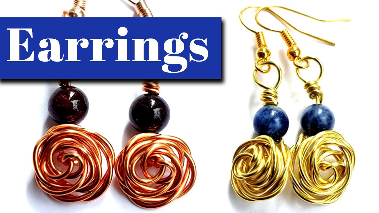 Rose Earrings made with Wire - YouTube