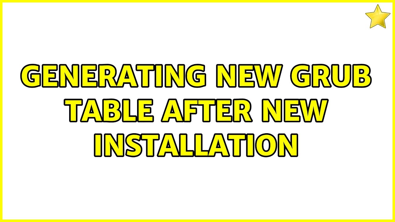 Ubuntu: Generating new grub table after new installation - YouTube