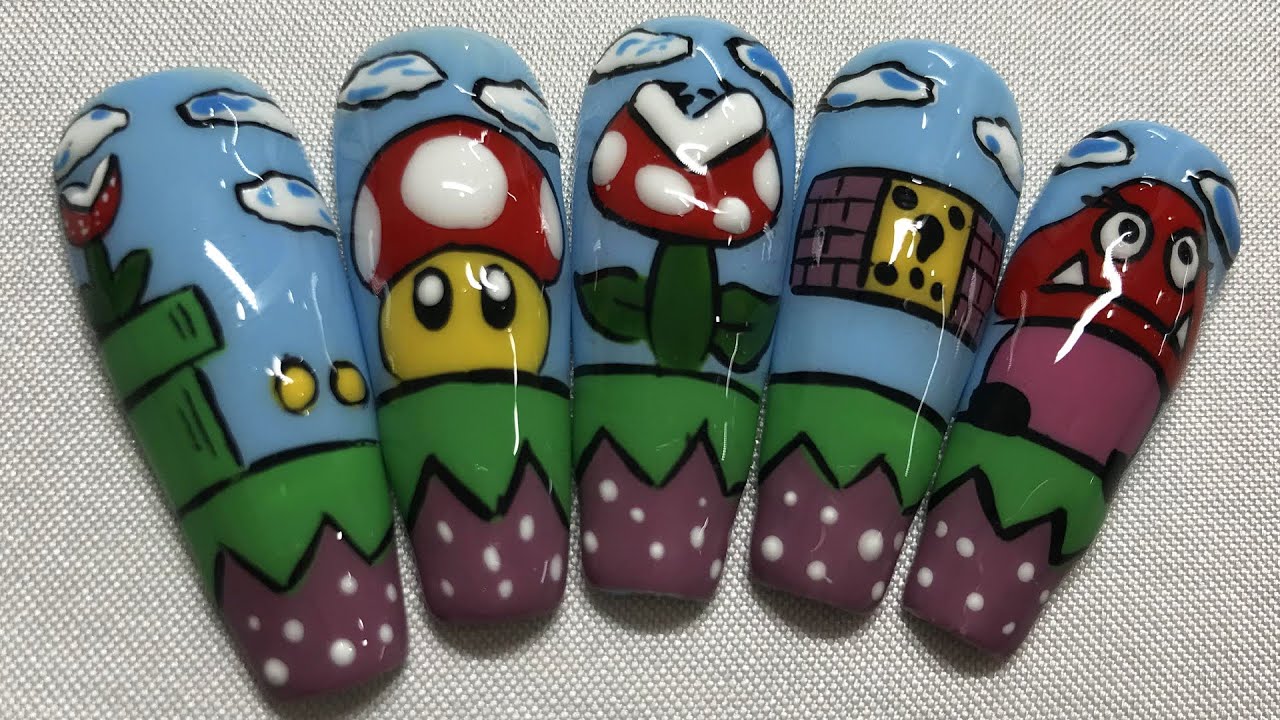 Nail Art Inspiration - Design cute nails _ How A whole Mario game world ...