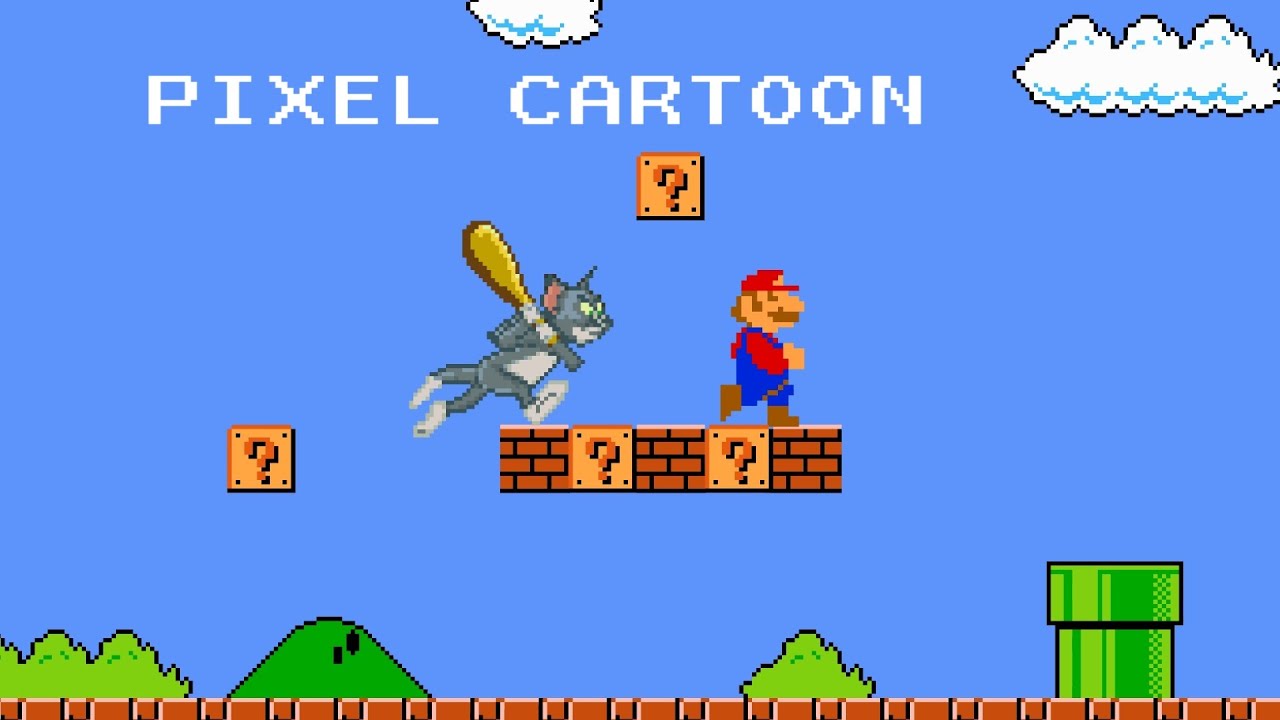 Mario VS Tom and Jerry (Pixel Cartoon) - YouTube