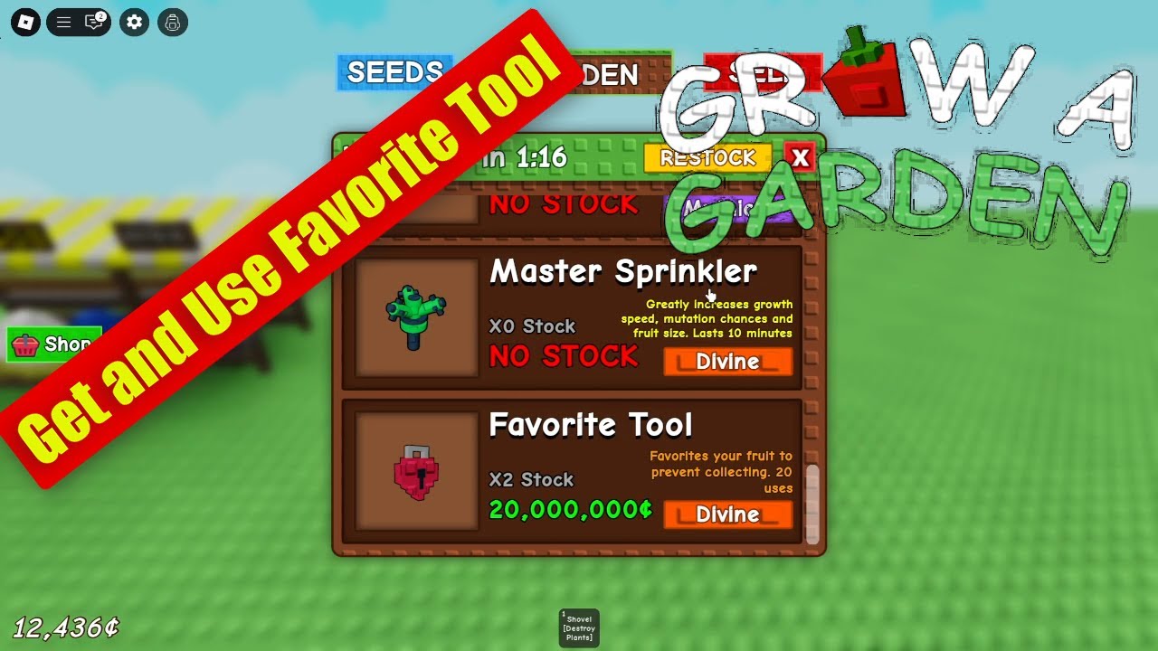 How to Get and Use the Favorite Tool in Grow a Garden Roblox to Lock ...