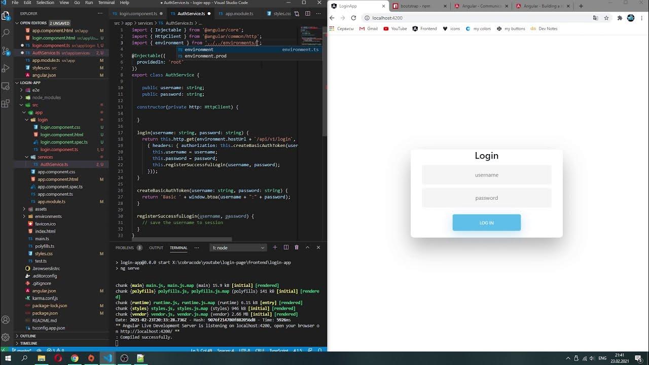 Login Form Example using spring security and angular. Tutorial for ...