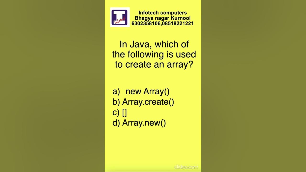 Learn Java Programming: Comprehensive MCQs 46 | Infotech Computers Kurnool | DR.S.Prem Kumar ...