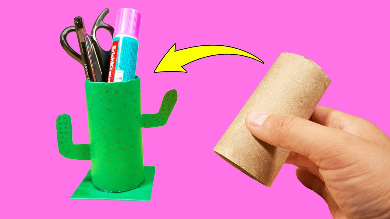 DIY- Cum sa faci un penar cu dintr-un tub de hartie igienica. Lucruri ...