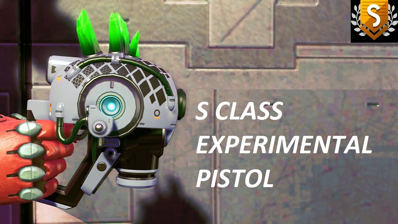 No Man's Sky - Purple S Class Experimental Pistol With Green Crystals ...