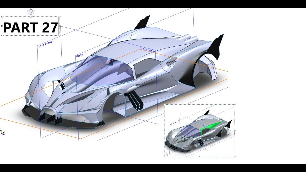 how to design Bugatti Bolide in solidworks part 27 - YouTube