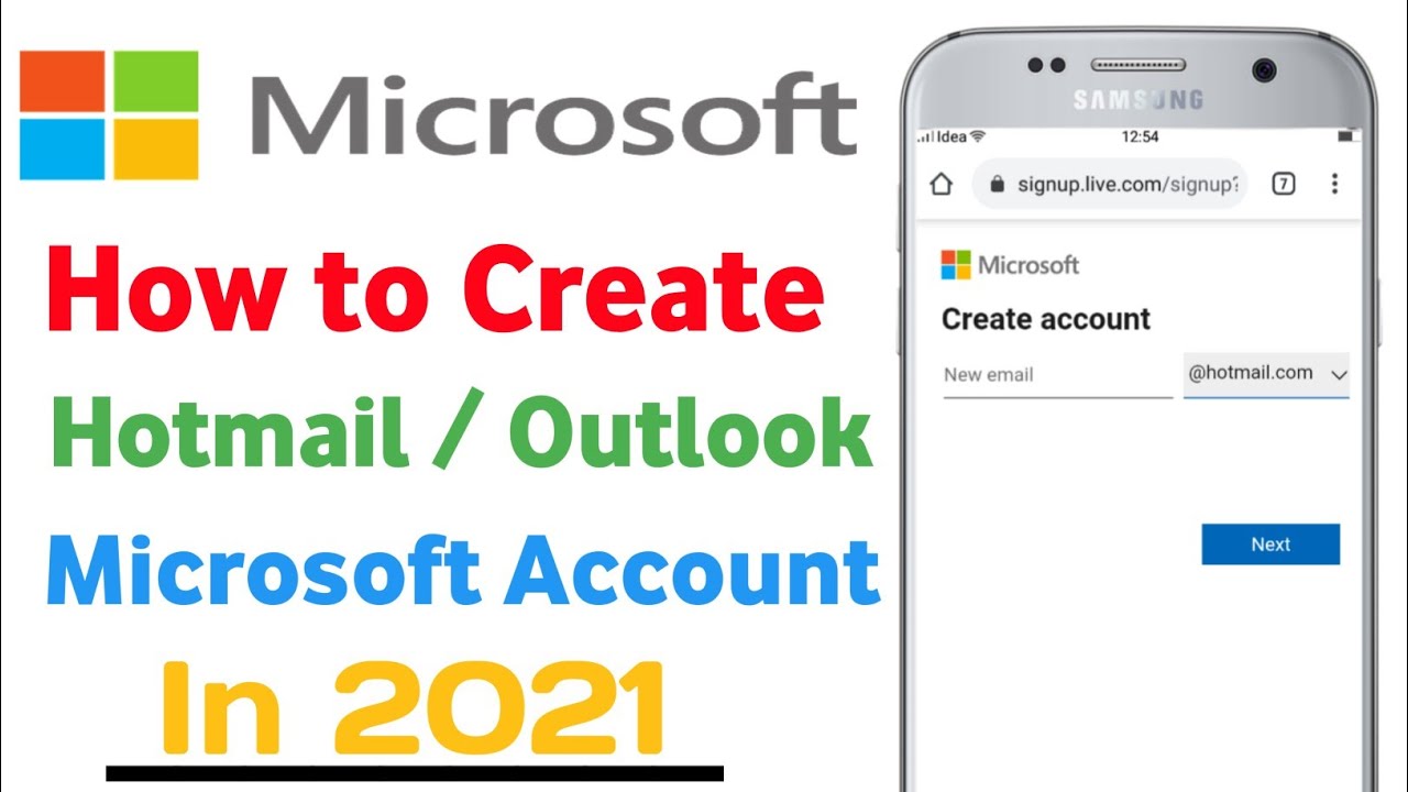 How to create hotmail microsoft account in mobile 2021 | how to make ...