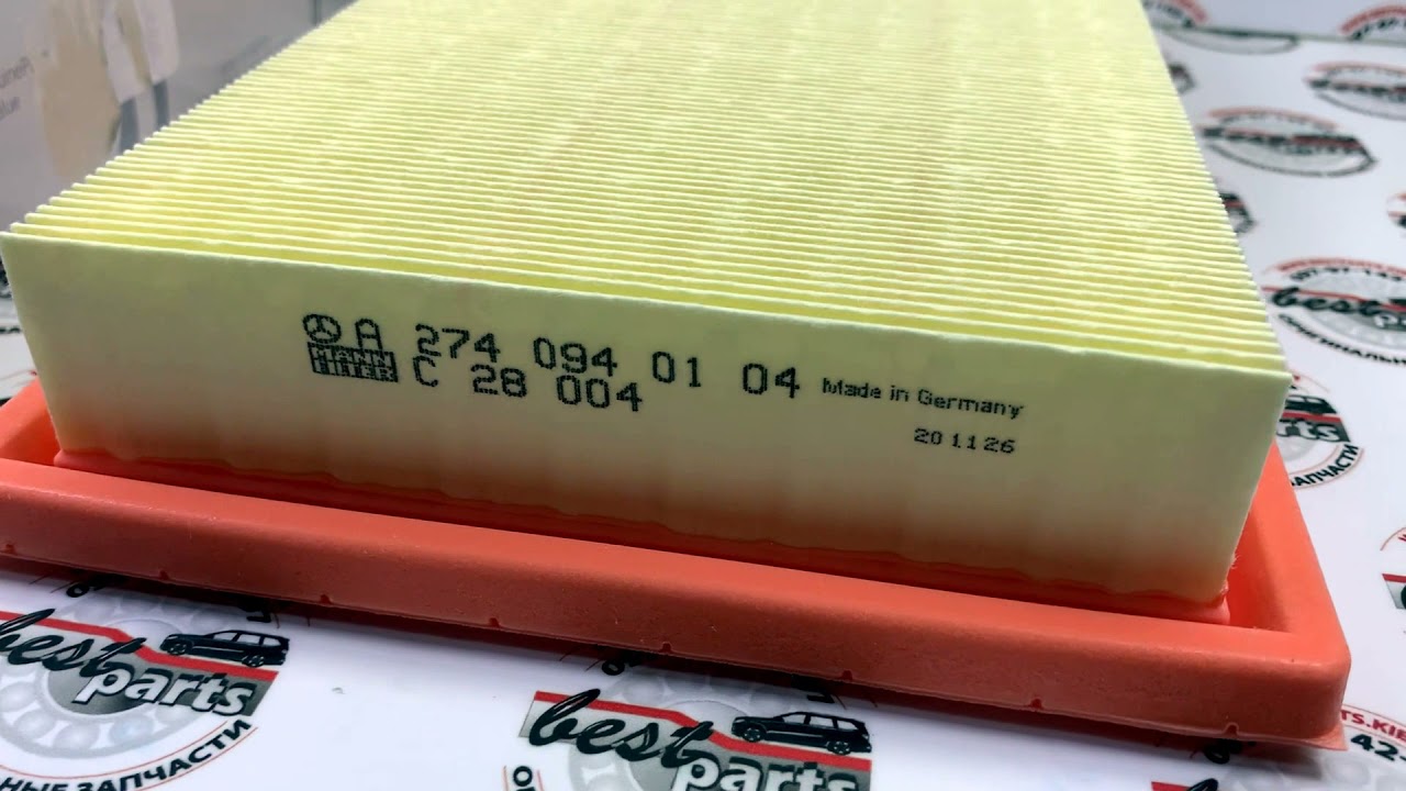 A2740940104, A 274 094 01 04 Фильтр воздушный Mercedes M274 - YouTube