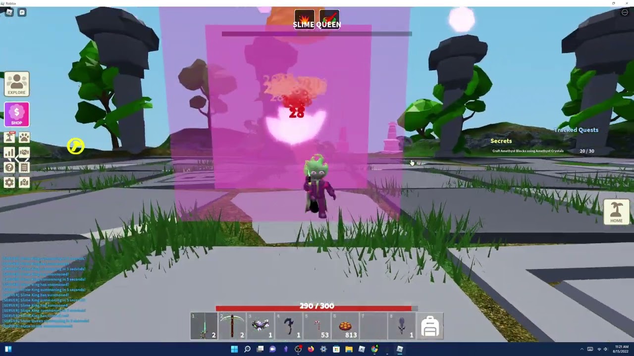 Slime queen gets disintegrated (roblox islands) - YouTube
