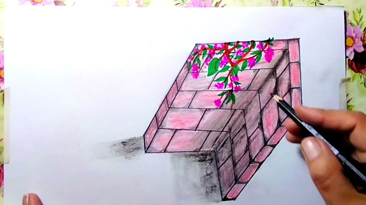 Hyper realistic 3d wall drawing .How to draw easy 3d wall drawing.#3d ...