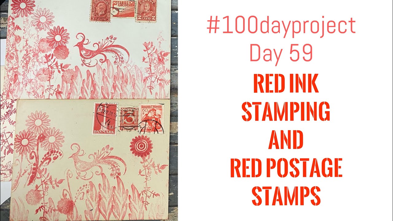 #100dayproject Day 59: Red Stamped Bird Scene with Chinese Red Ink on ...