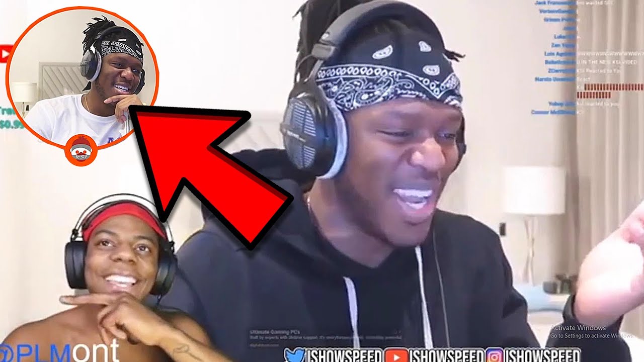 KSI Reacts To Ishowspeed Reacting To KSI Watching Him - YouTube