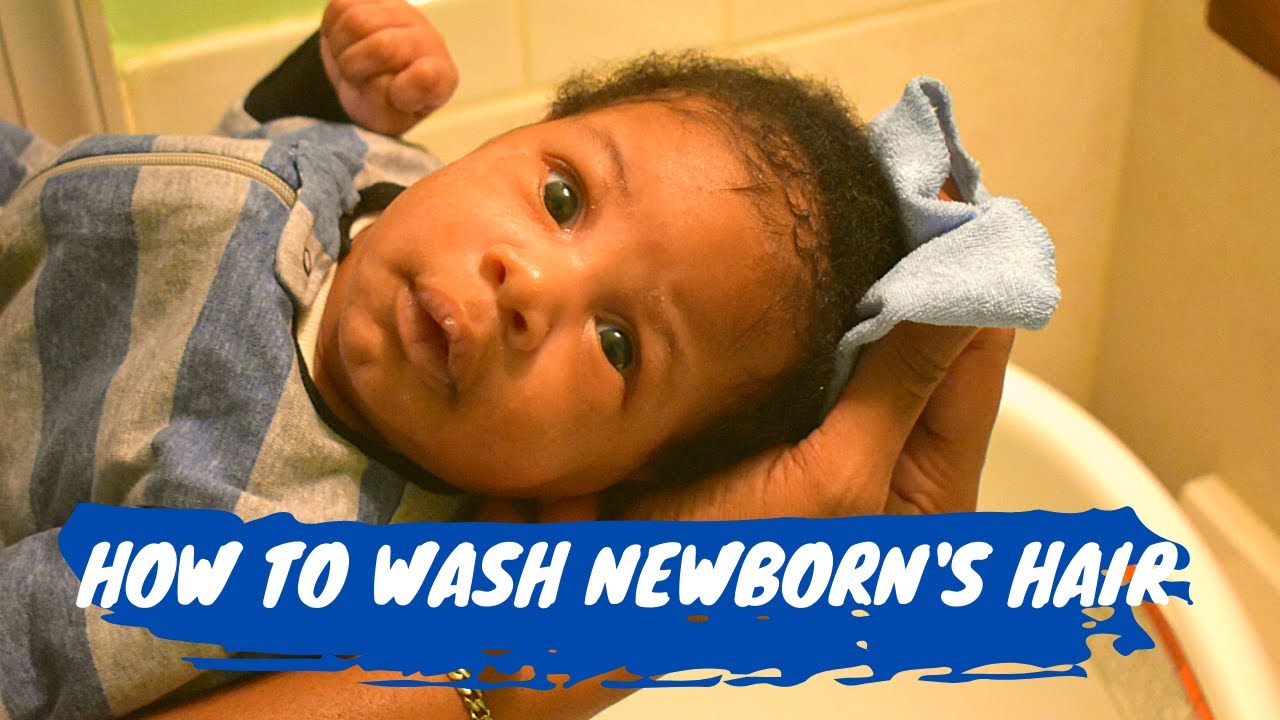 HOW TO WASH A NEWBORN BABY HAIR| no water getting in baby's eyes - YouTube