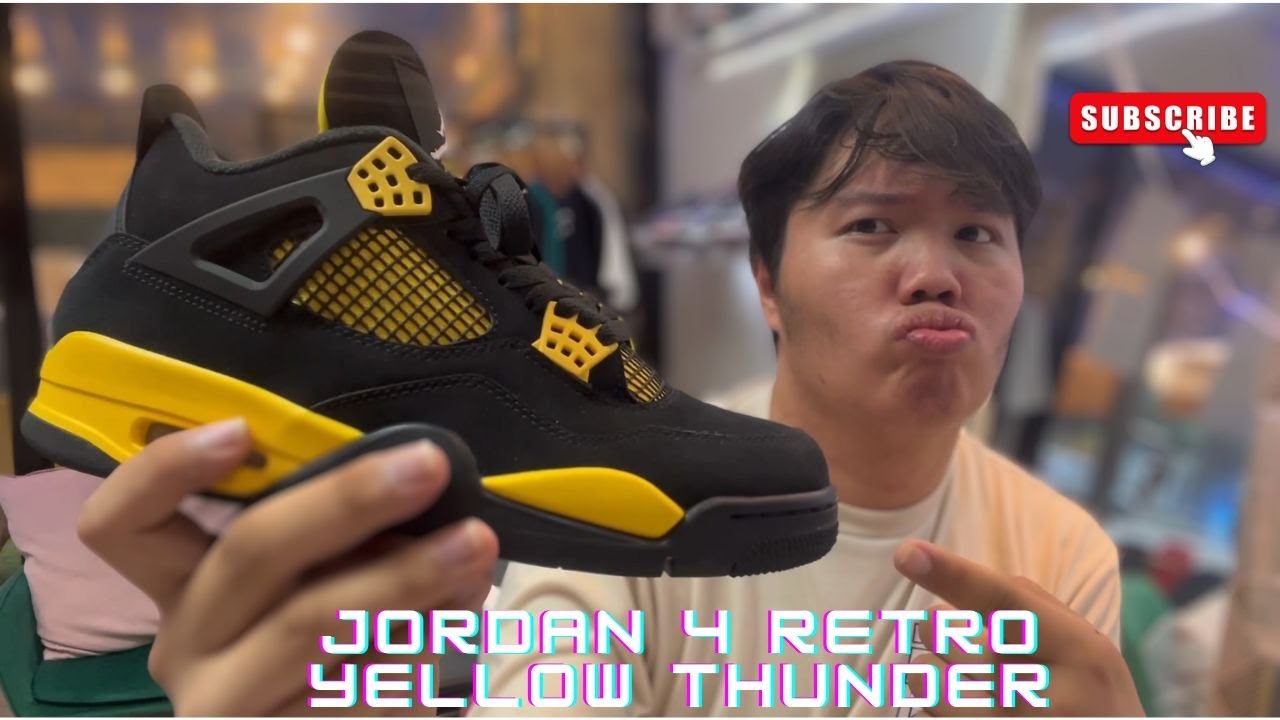 Watch the Yellow Thunder Strike: Jordan 4 Retro REVIEW and Unboxing ...