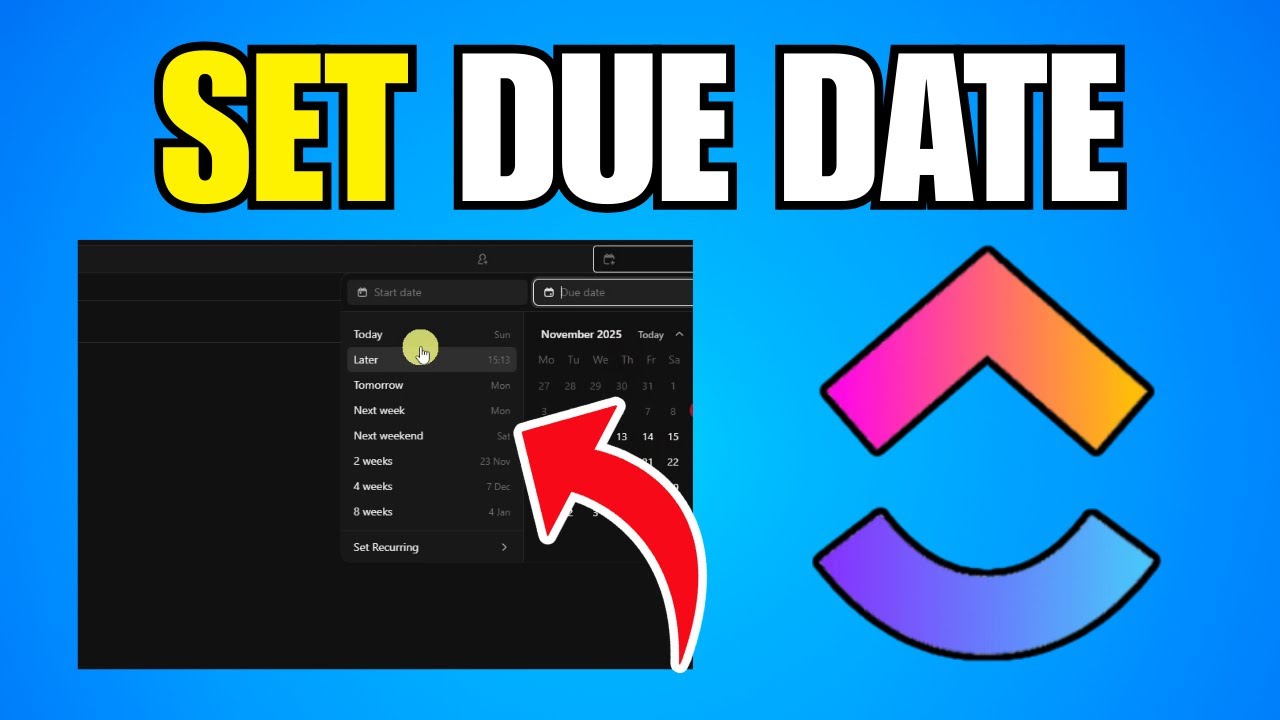 How To Set Due Date To Tasks In ClickUp (Step By Step Guide) - YouTube
