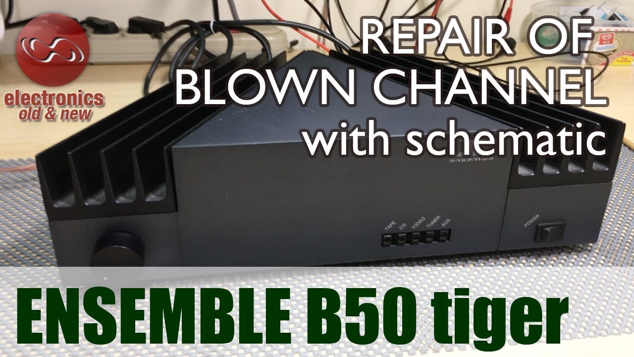 Solen / Ensemble B50 Tiger Amplifier Repair. One channel completely rebuilt, and schematic ...