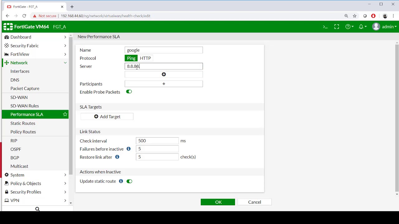 Sdwan Performance Sla di Fortigate - YouTube