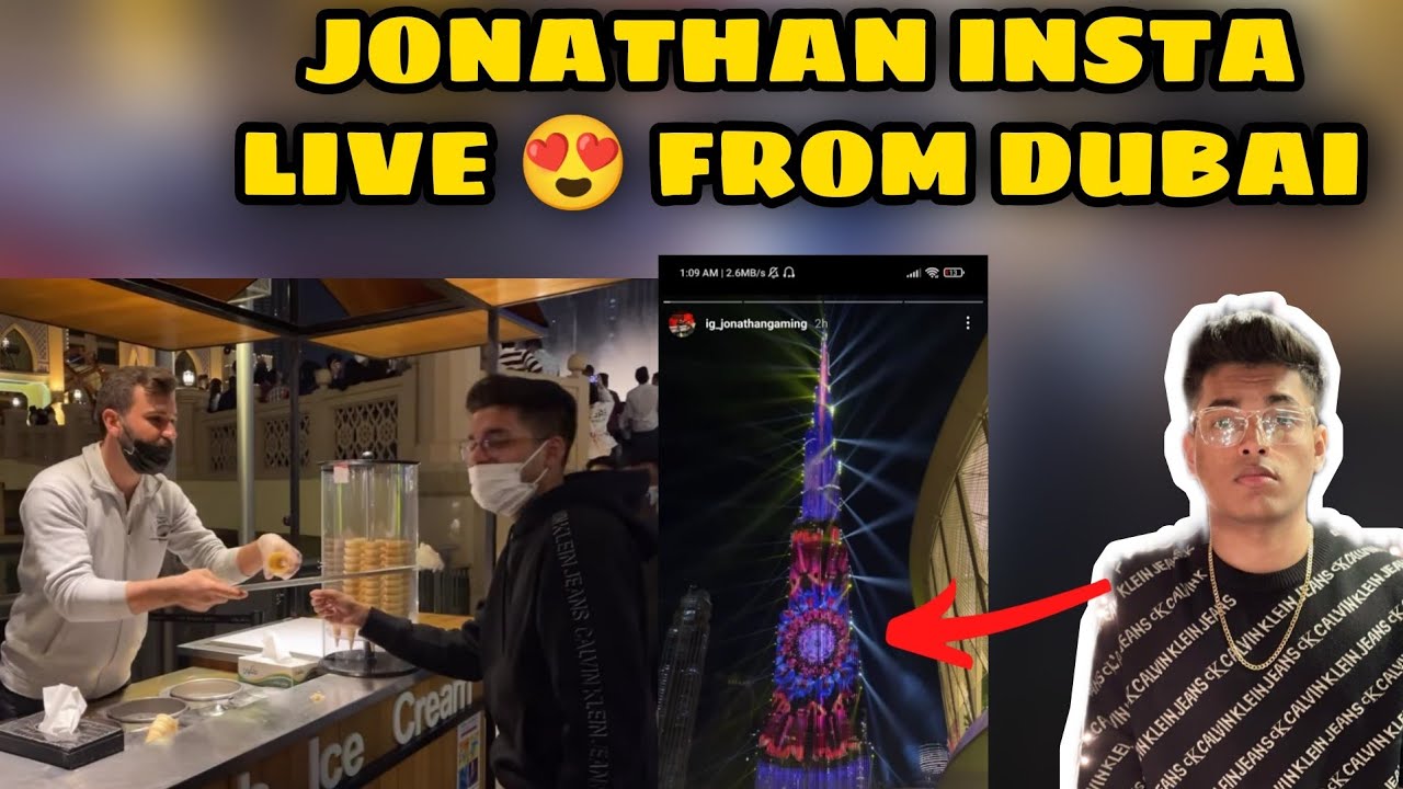 Jonathan insta live 😍🤣 | Team godlike fun in Dubai | Jonathan insta ...