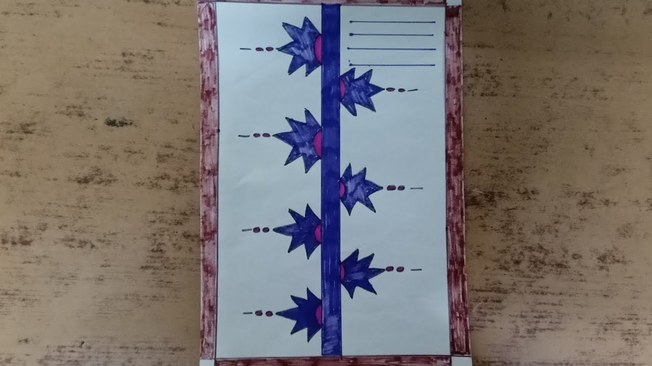 very easy cover page drawing||cover page decoration idea - YouTube