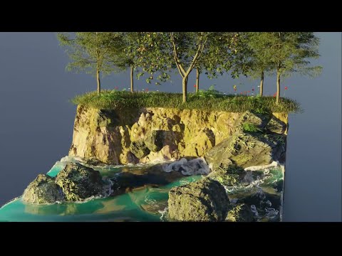 Cliff in Blender 3.0 Timelapse - YouTube