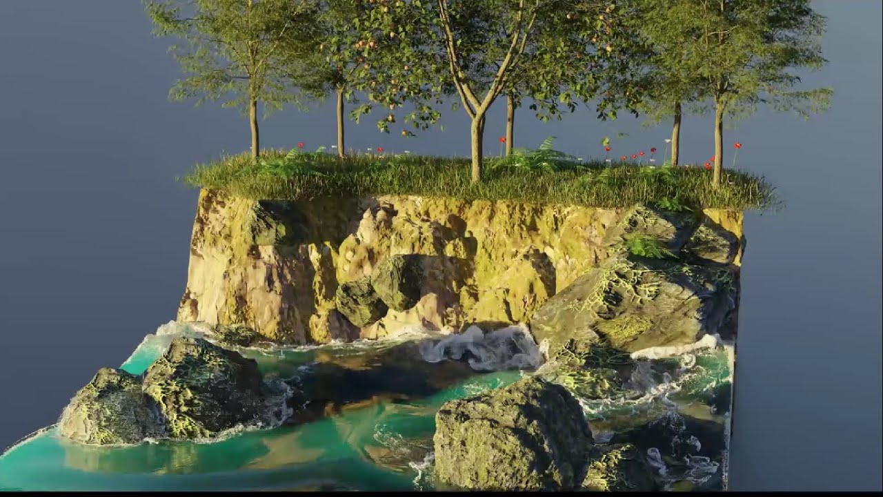 Cliff in Blender 3.0 Timelapse - YouTube