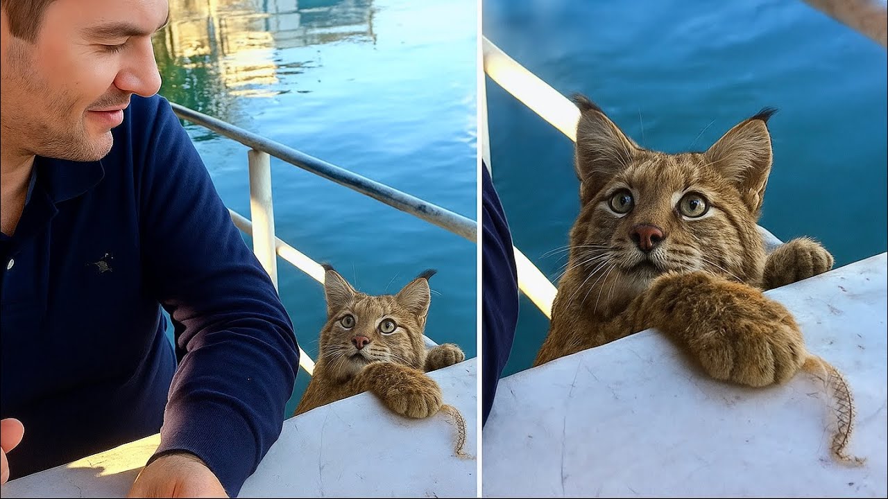 Stray Bobcat Sneaks Into a Man's Table To Steal His Food, But Steals ...