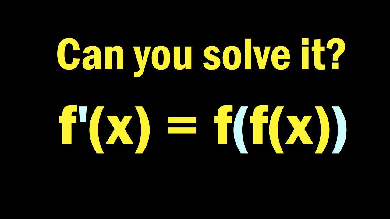 A new hard differential equation - YouTube