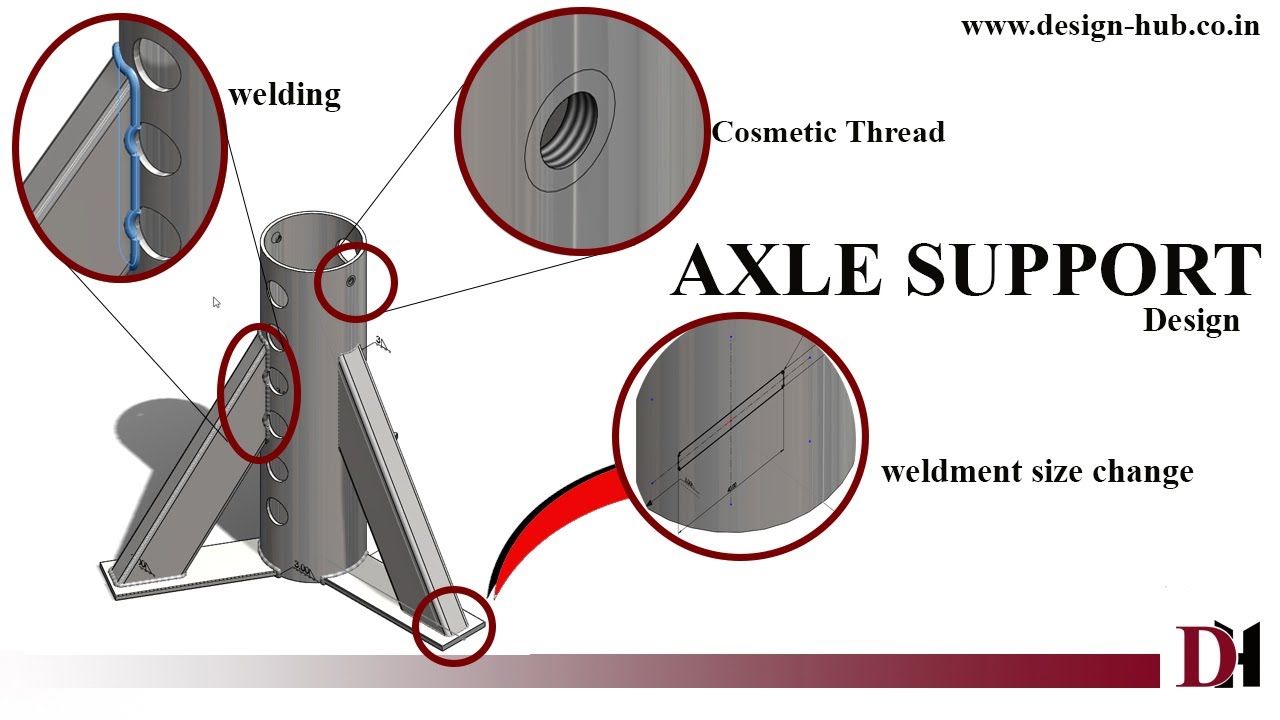 Axel Support Design -Part-1 |Solidworks Tutorials|Design Hub| - YouTube