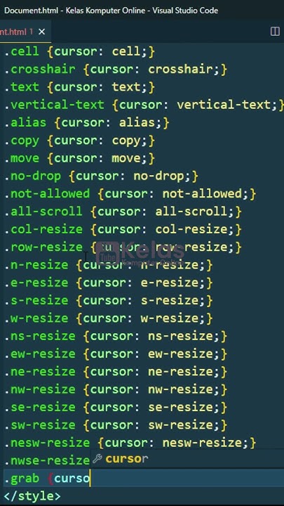 Property Cursor Pada Css Htmlcss Belajarwebsite Cssproperty Coding Youtube