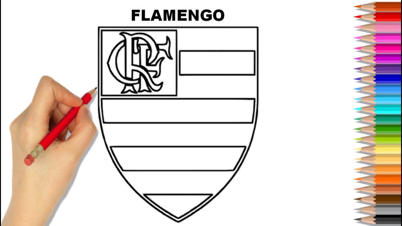Como desenhar o escudo do Flamengo - Símbolo da bandeira do Clube de ...