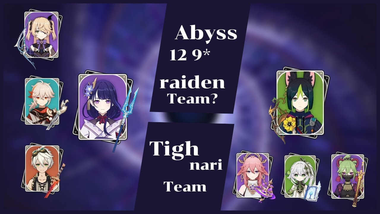 Genshin Impact | Abyss 12 | Raiden team & Tighnari + nahida team - YouTube