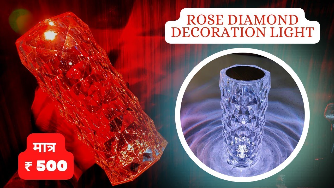 Rose Diamond Table Lamp | Diwali Decortication Lights | Crystal Diamond ...