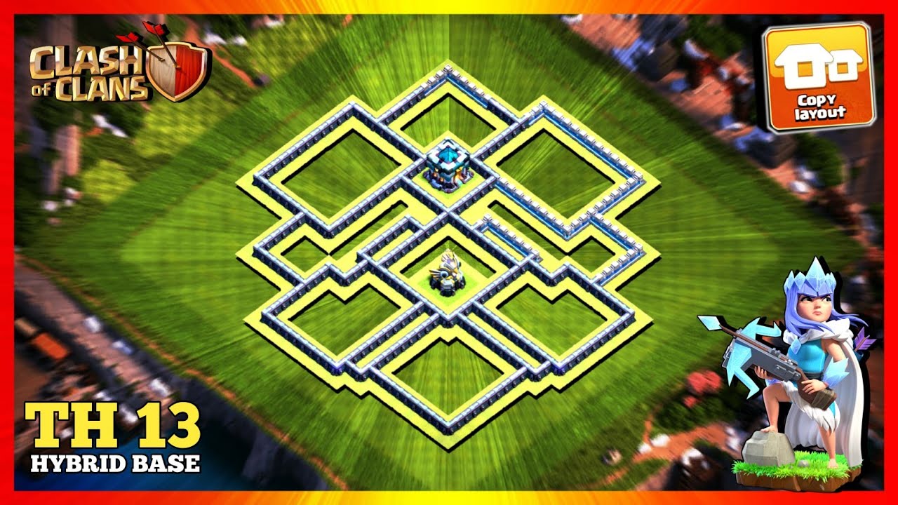 TH13 Base 2023 with COPYLINK Town Hall 13 (TH13) Hybrid/Trophy/Farming ...