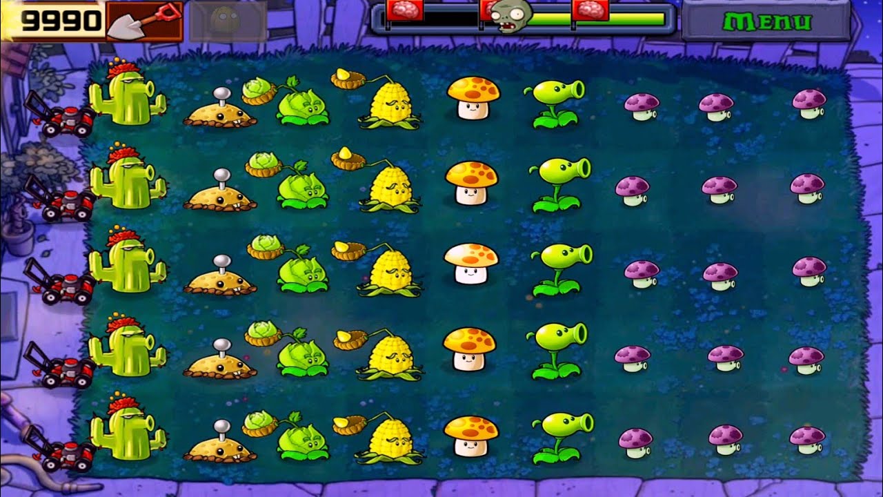 GAMEPLAY #97 | CACTUS, POTATO MINES, CABBAGE PULT, KERNEL PULT, SUN ...