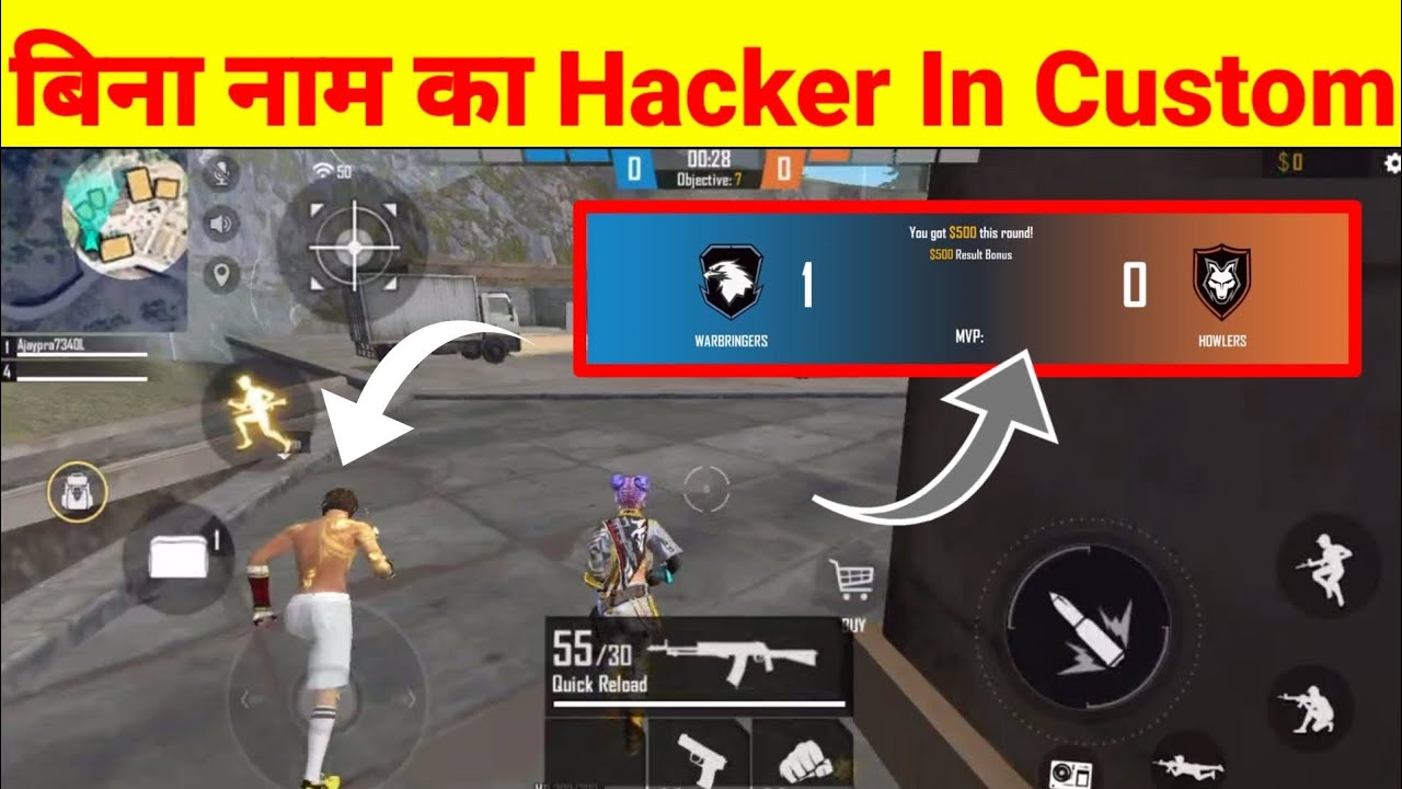 I MET HACKER IN FREE FIRE CUSTOM ROOM । WALL HACK IN GARENA FREE FIRE ...