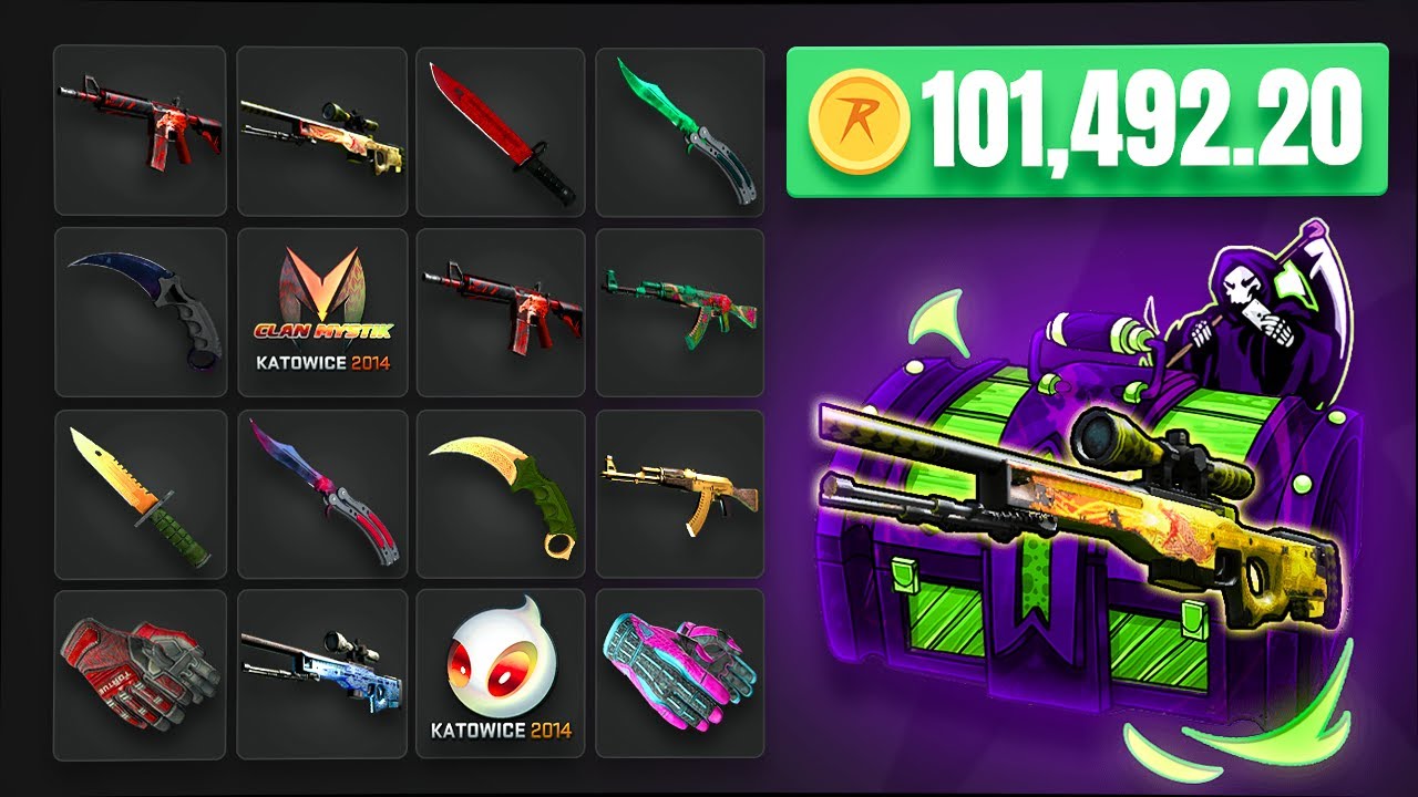 THE $100,000 GRIM CASE UNBOXINGS.. (CSGOROLL) - YouTube