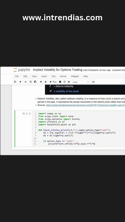 How to Calculate Black Scholes Model in Python - YouTube