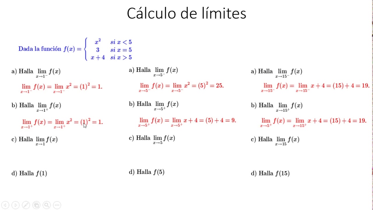 Cálculo de límites - ejemplo 1 - YouTube