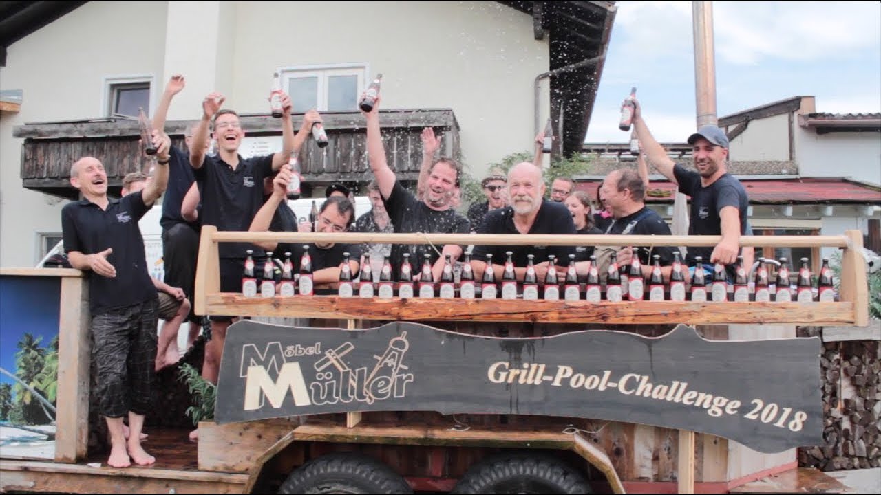 Grill Pool Challenge Möbel Müller - YouTube