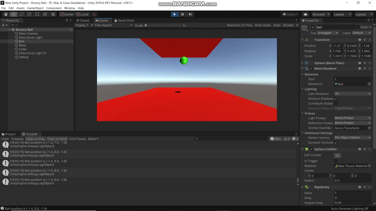 Unity Bouncy Ball - YouTube