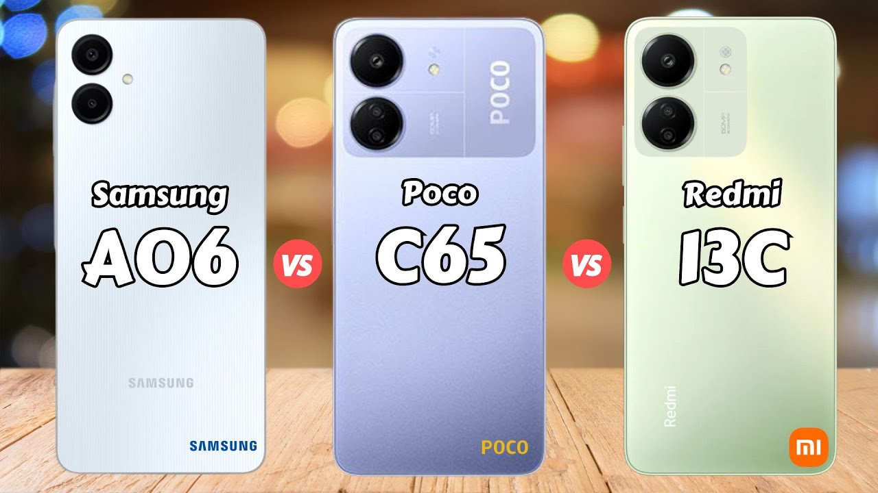 Samsung Galaxy A06 vs Poco C65 vs Redmi 13C - YouTube
