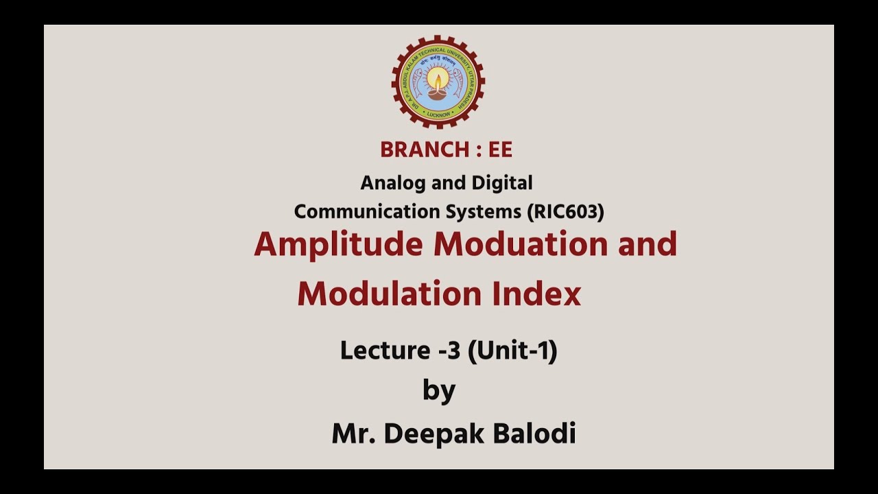 Analog & Digital Communicaton | Amplitude Modulation And Modulation ...