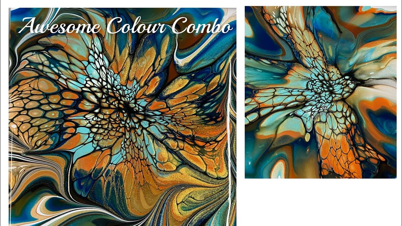(1440) Awesome Colour Combo, Bloom Technique, Acrylic Paint Pouring ...