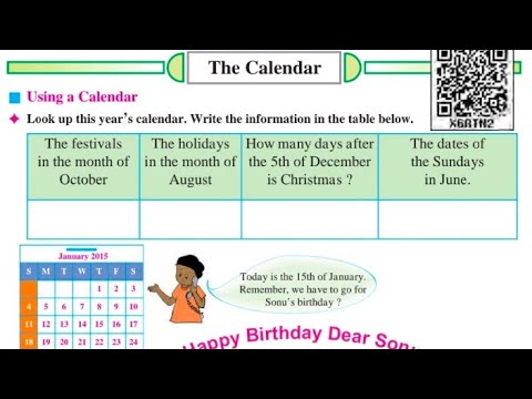 Mathematics Std. 3.Class 3 .Topic .The Calendar #mathematics #education ...