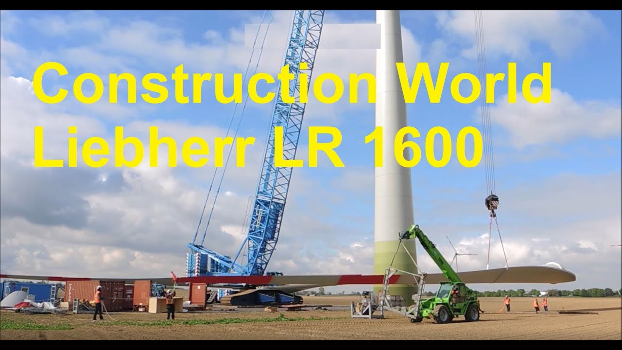 Liebherr LR 600 wind park connect blades - YouTube