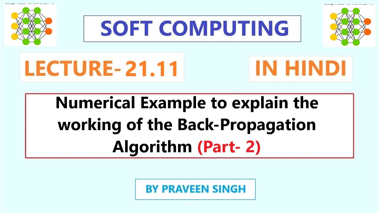 Soft Computing Lecture 21.11 Numerical Example to Explain the Back-Propagation Algorithm (Part ...
