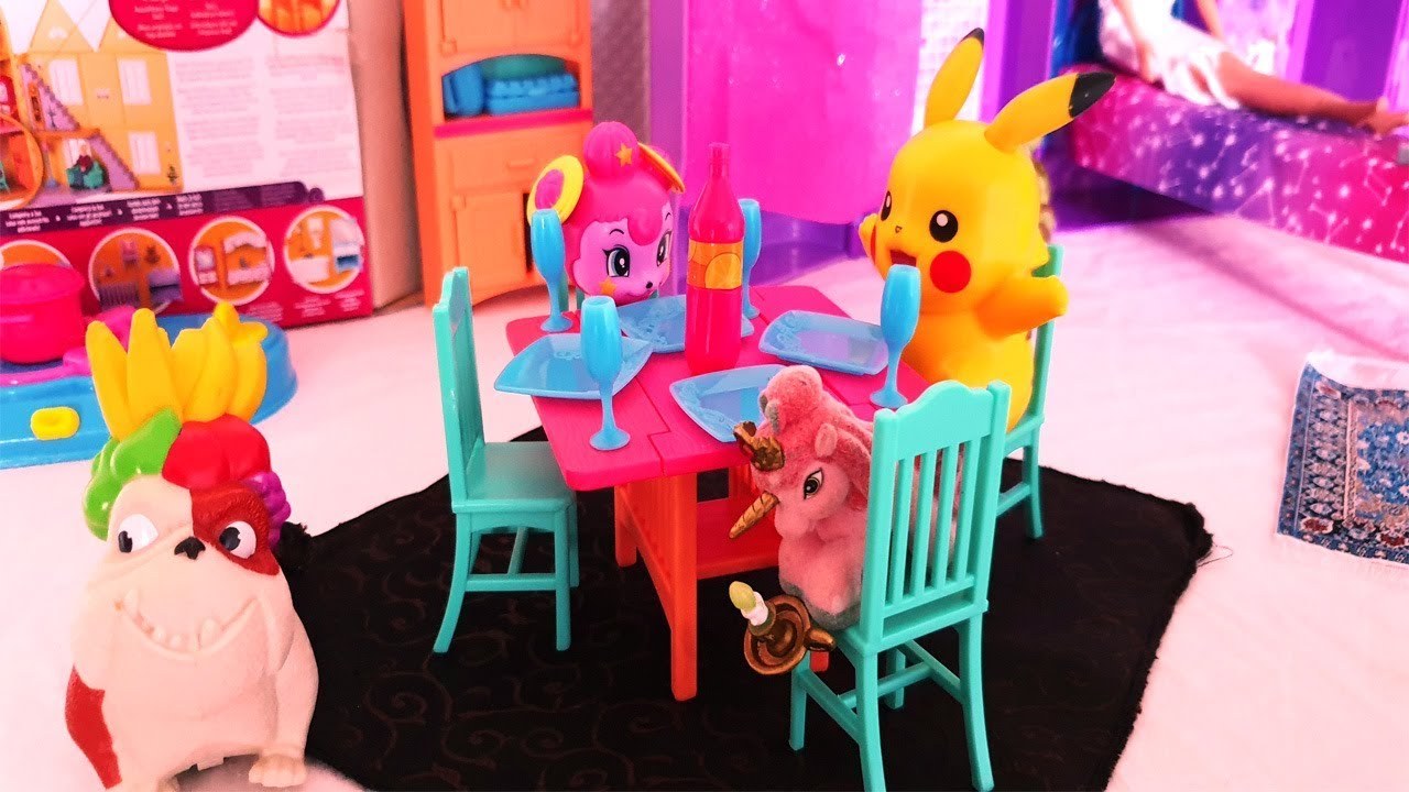 Dinnings Room Set Unboxing Pokemon Dinner Party - Barbie New Dinnings ...