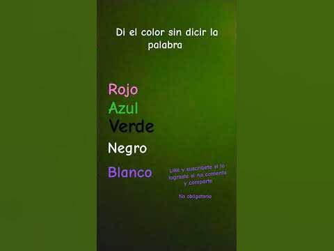 di el color y no la palabra - YouTube