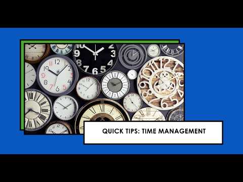 Quick Tips: Time Management (Preview) - YouTube