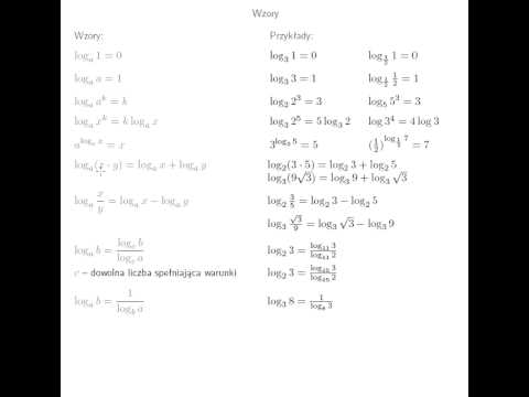 logarytmy - wzory - YouTube